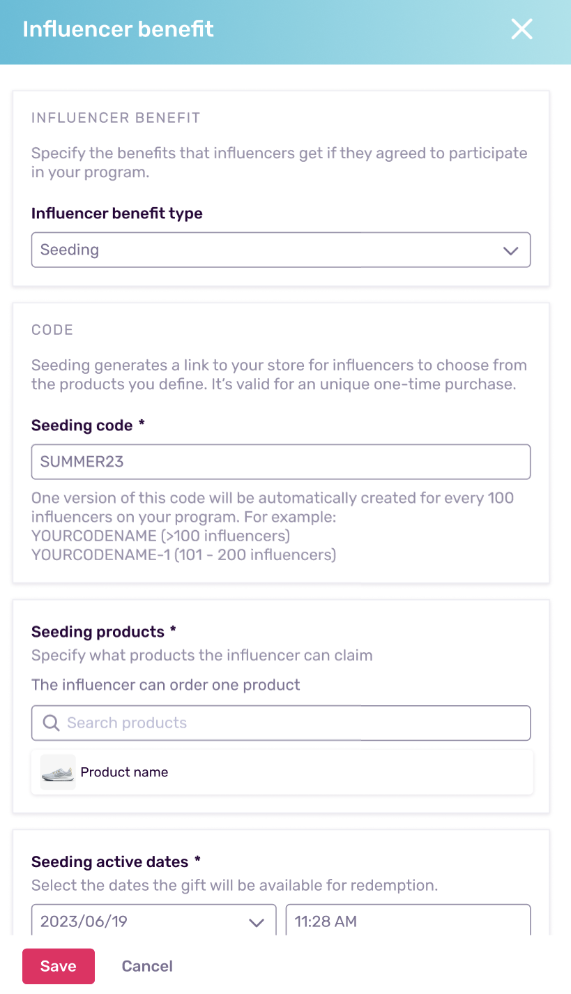 How to Add Influencer and Audience Codes