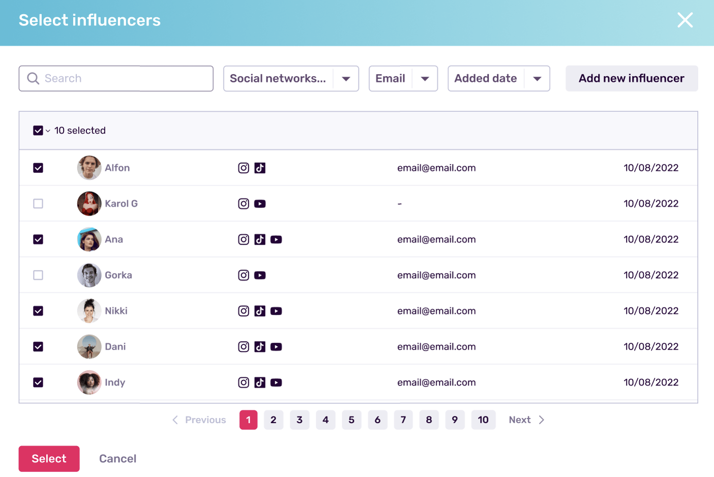 How to Add Influencers to Programs