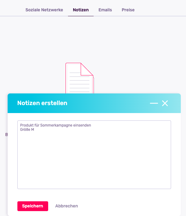 Eine Notiz erstellen