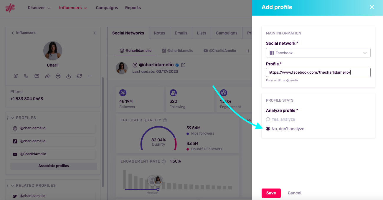 How to Associate a Profile to an Influencer