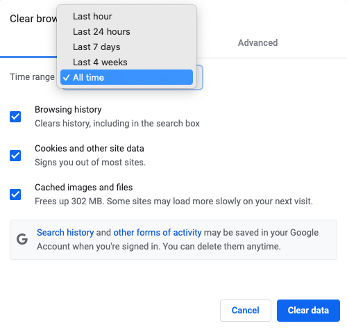 Clear Your Browser's Cache