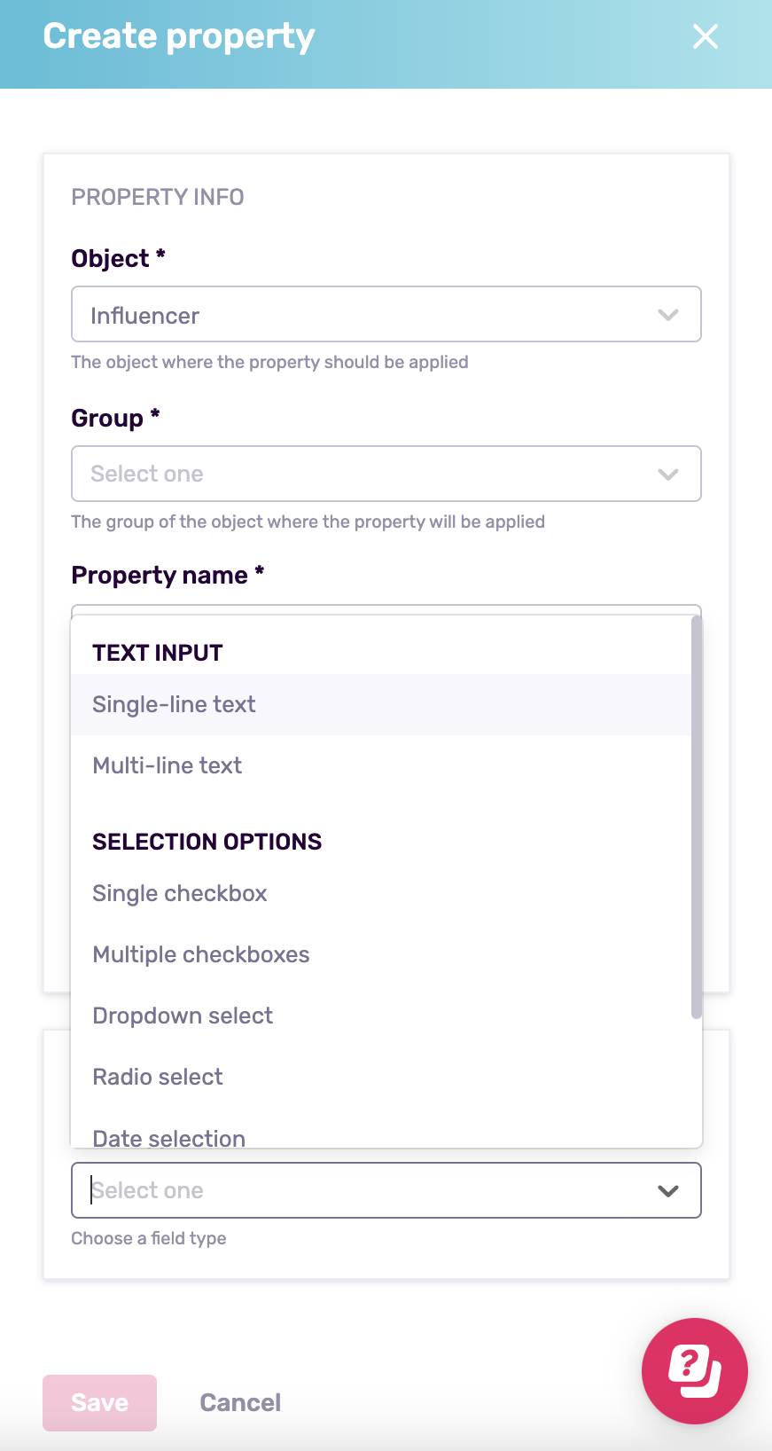Using Custom Properties in Influencity