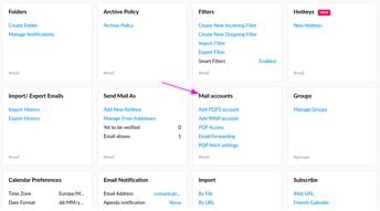 Linking Zoho via IMAP