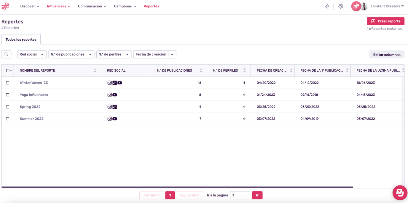 Guía rápida para trabajar con Reports